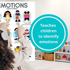Bilingual SPANISH-ENGLISH Emotions Poster | Digital Feelings Chart ...