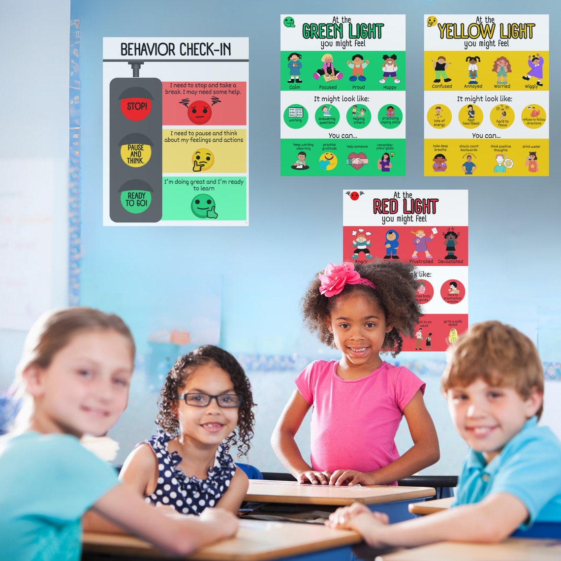 Traffic Signal Behavior Check-in: Kids Coping Skills (digital Download ...