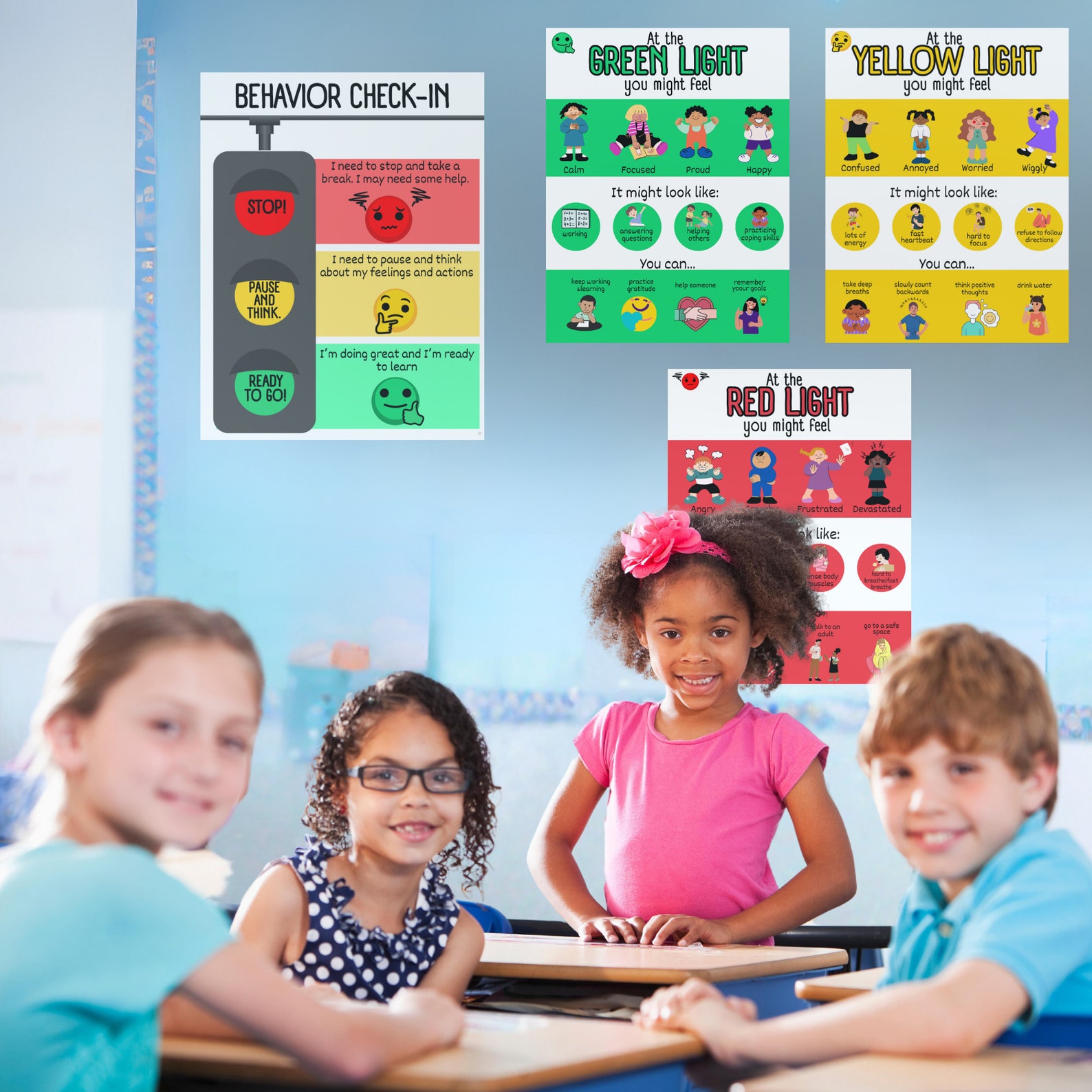 Traffic Signal Behavior Check-in: Kids Coping Skills (digital Download ...