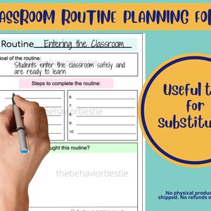 Editable Classroom Routine Planning Form (digital Download) - Etsy