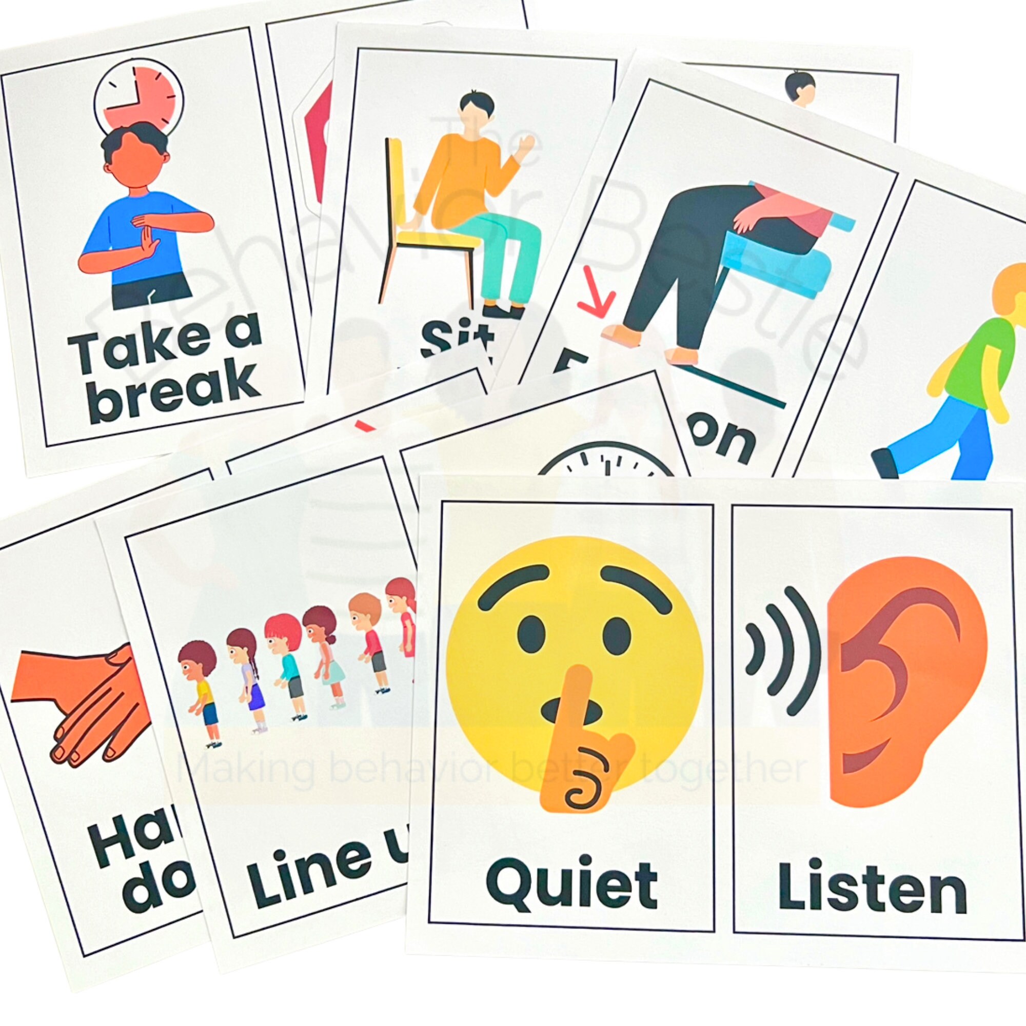 Behavior Flashcards: Visual Cue Cards for Classroom Management (digital ...