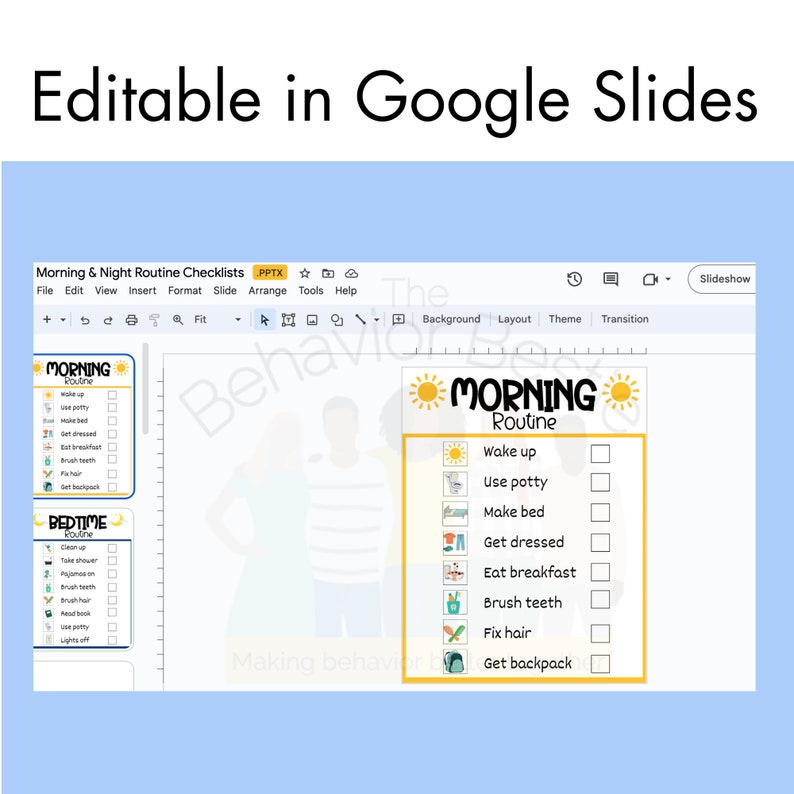 Editable Kids Morning & Night Routine Checklist (digital Download) - Etsy