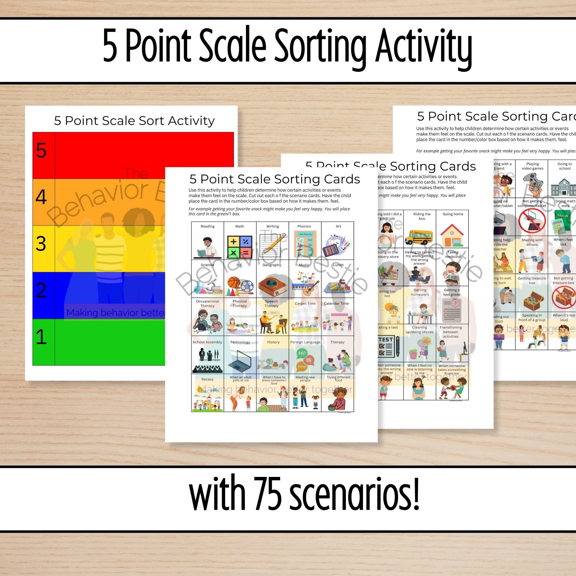 5 Point Scale Bundle | Feelings Scale Bundle | Emotions Behavior Scale ...