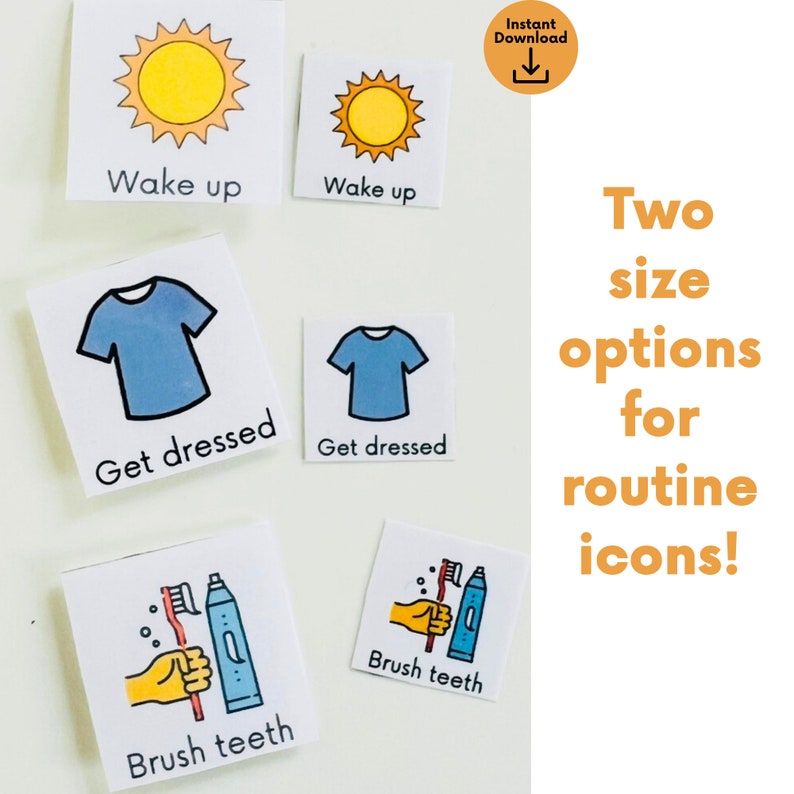 Kids Daily Schedule: Visual Routine Chart With Icons (digital Download ...