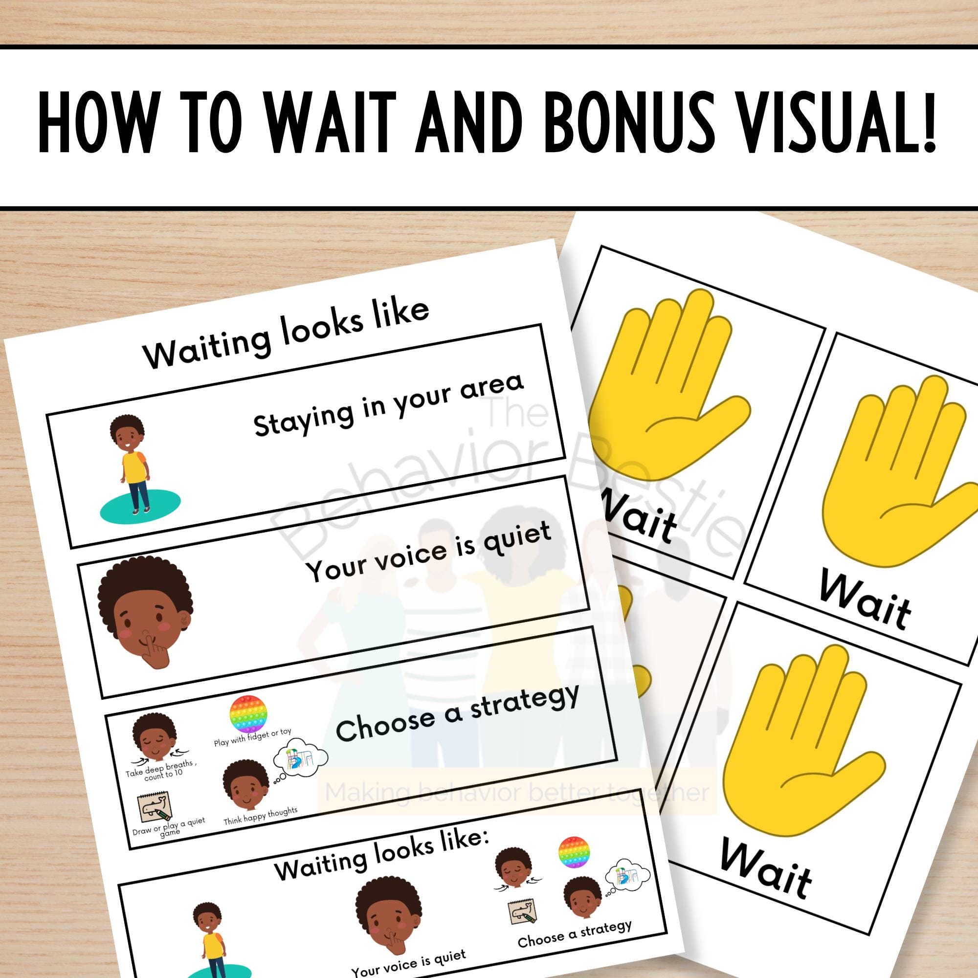 Wait Visual Prompt: Patience & Turn-taking (PDF) - Etsy