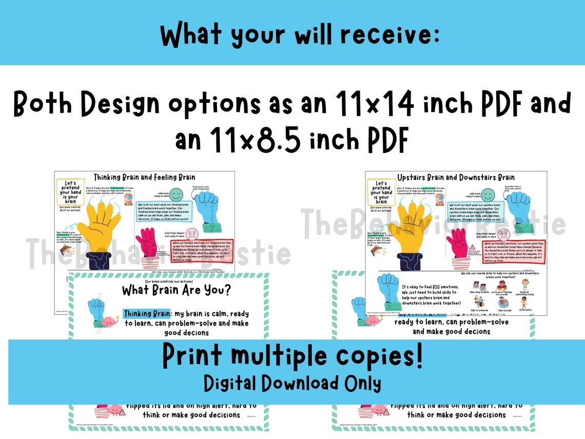 Understanding Emotions Poster Hand Model of Brain School - Etsy