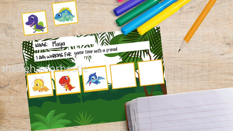 Dinosaur Token Board/dinosaur Reward Chart/printable Token Board ...