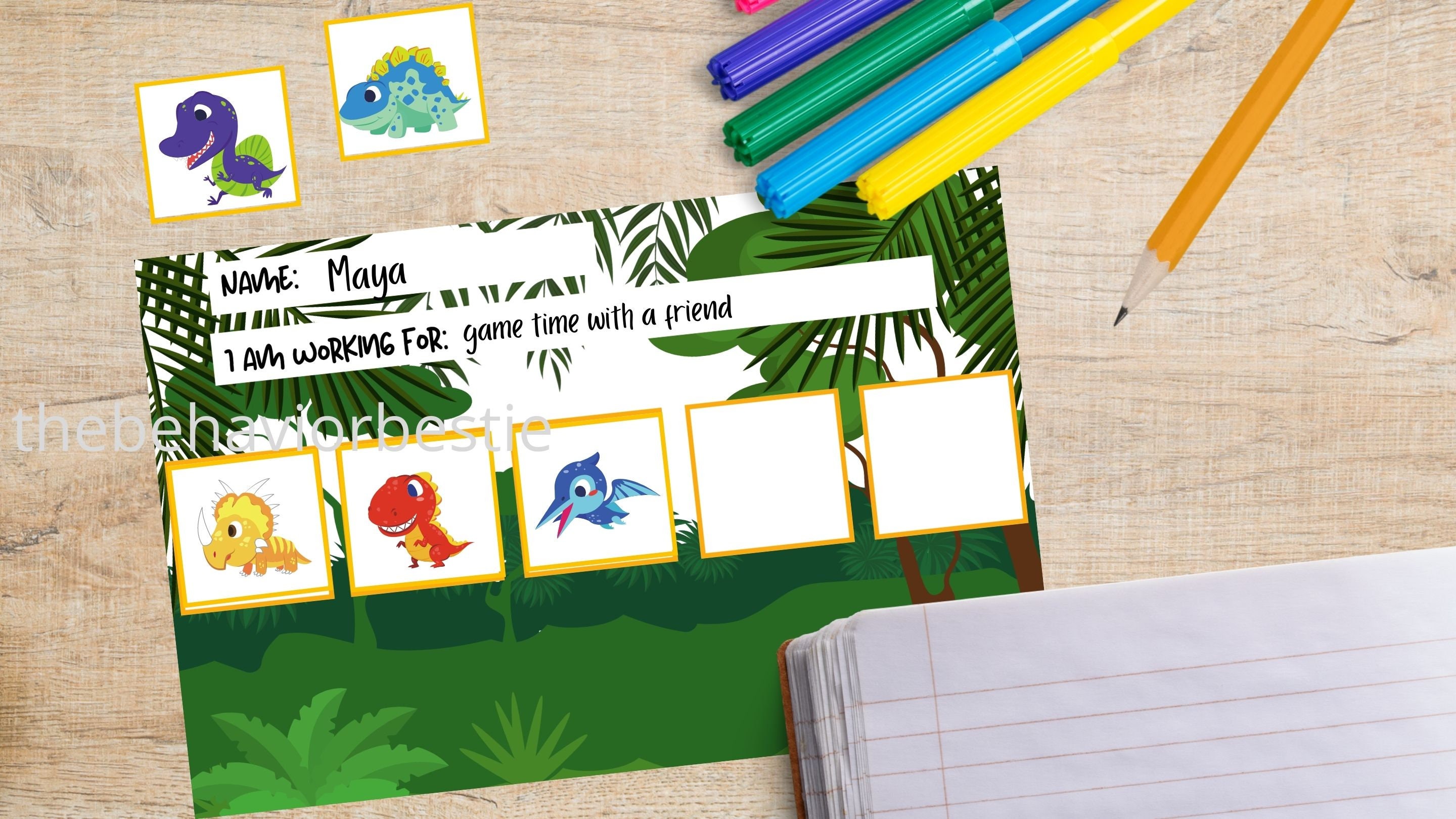 Dinosaur Token Board/dinosaur Reward Chart/printable Token Board ...