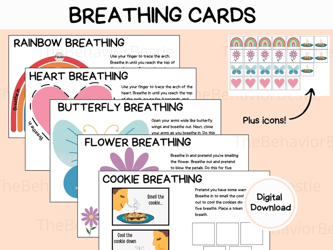 Breathing Exercises for Kids| Breathing Cards Set | Coping Cards ...
