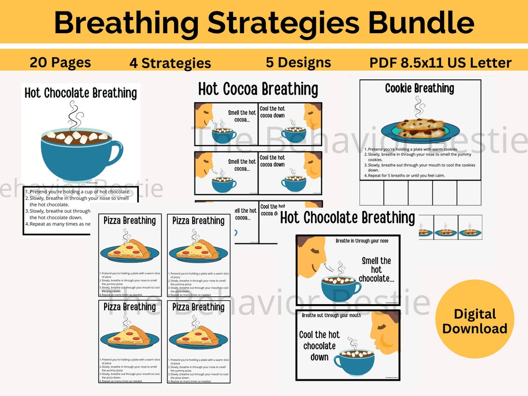 Mindful Breathing Strategies Bundle: Calming Exercises for Kids (PDF ...