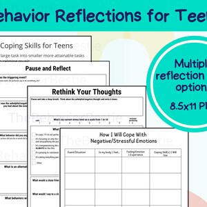Teen Behavior Reflection Forms: SEL Think Sheets (digital Download) - Etsy