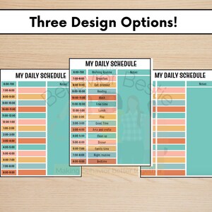 Editable Kid's Daily Schedule Template: Customizable Routine Planner ...