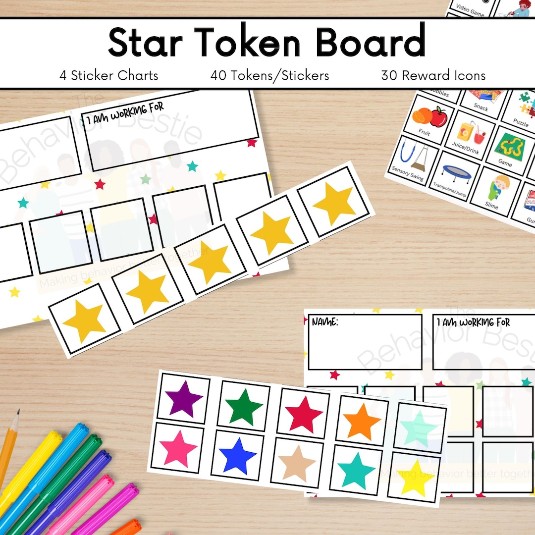 Star Reward Chart: Printable Behavior Token Board (PDF) - Etsy