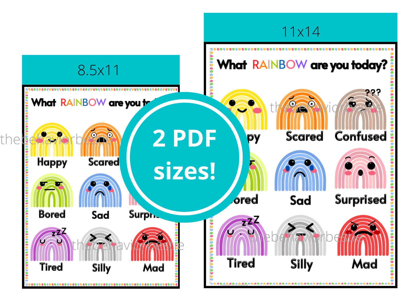 Rainbow Feelings Chart | Printable Emotions Chart | Rainbow Emotions ...