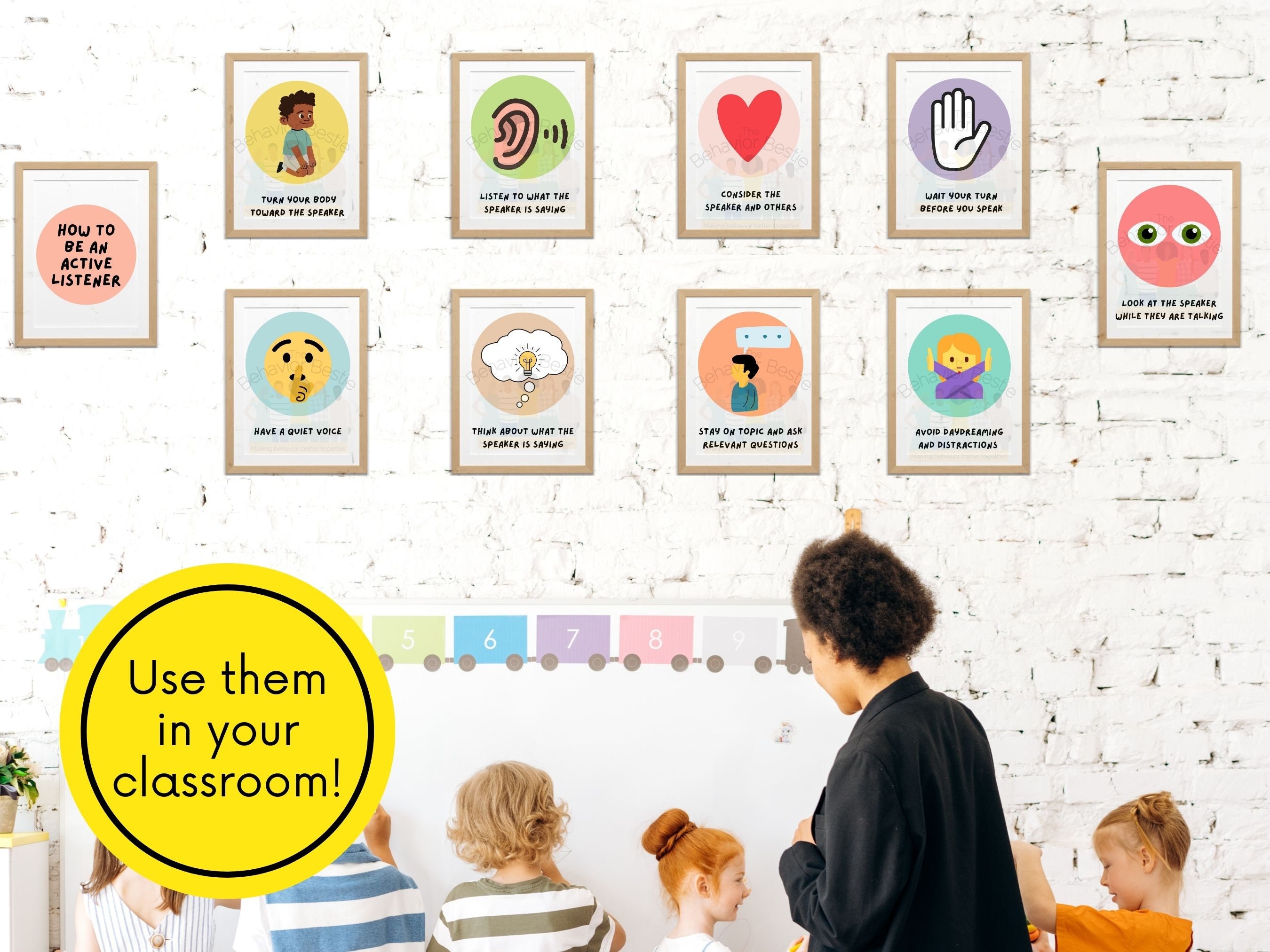 Active Listening Skills Poster: Classroom Bulletin Board (digital ...