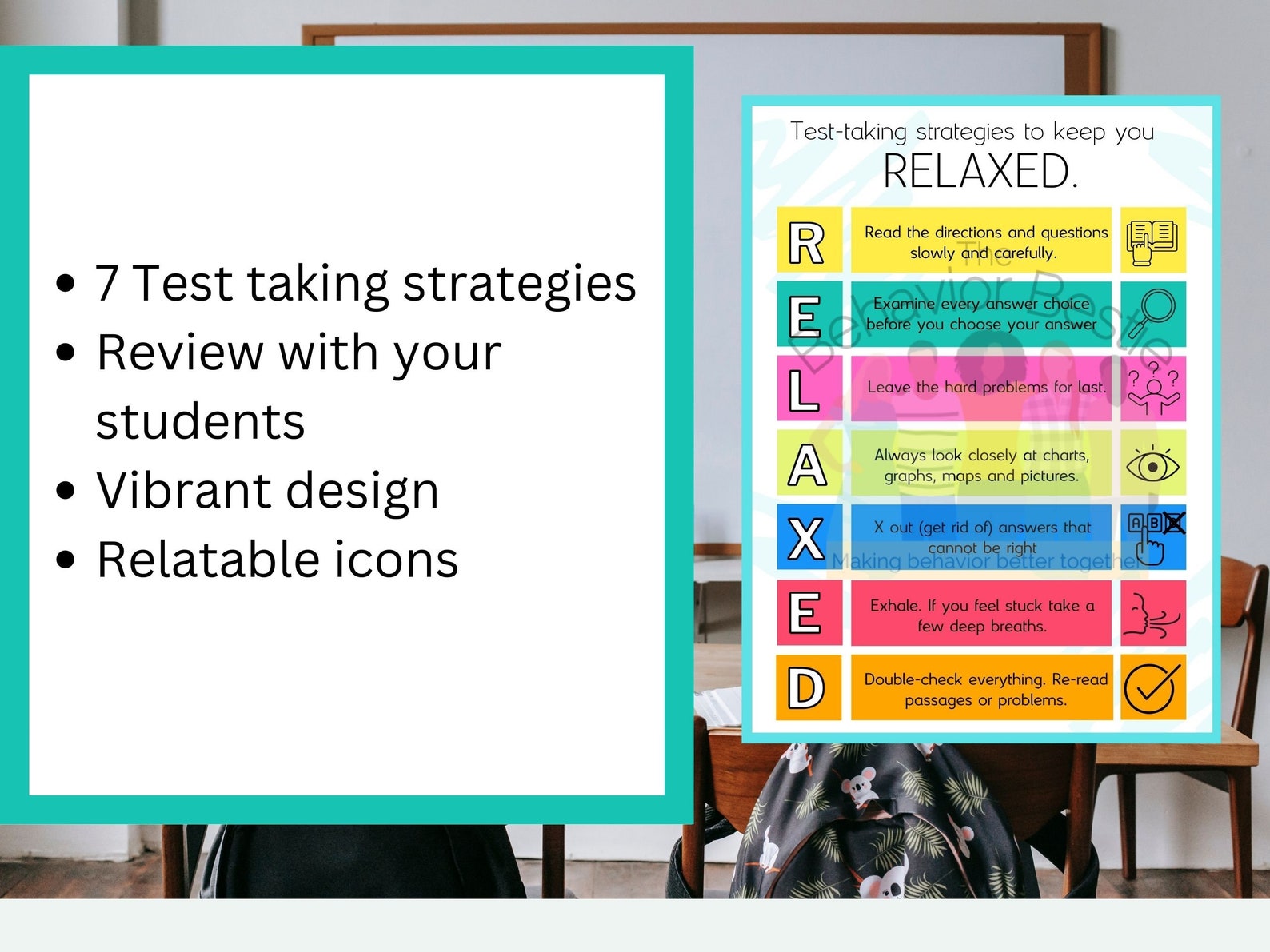 Test Taking Strategies Poster: Classroom Exam Tips (digital Download ...