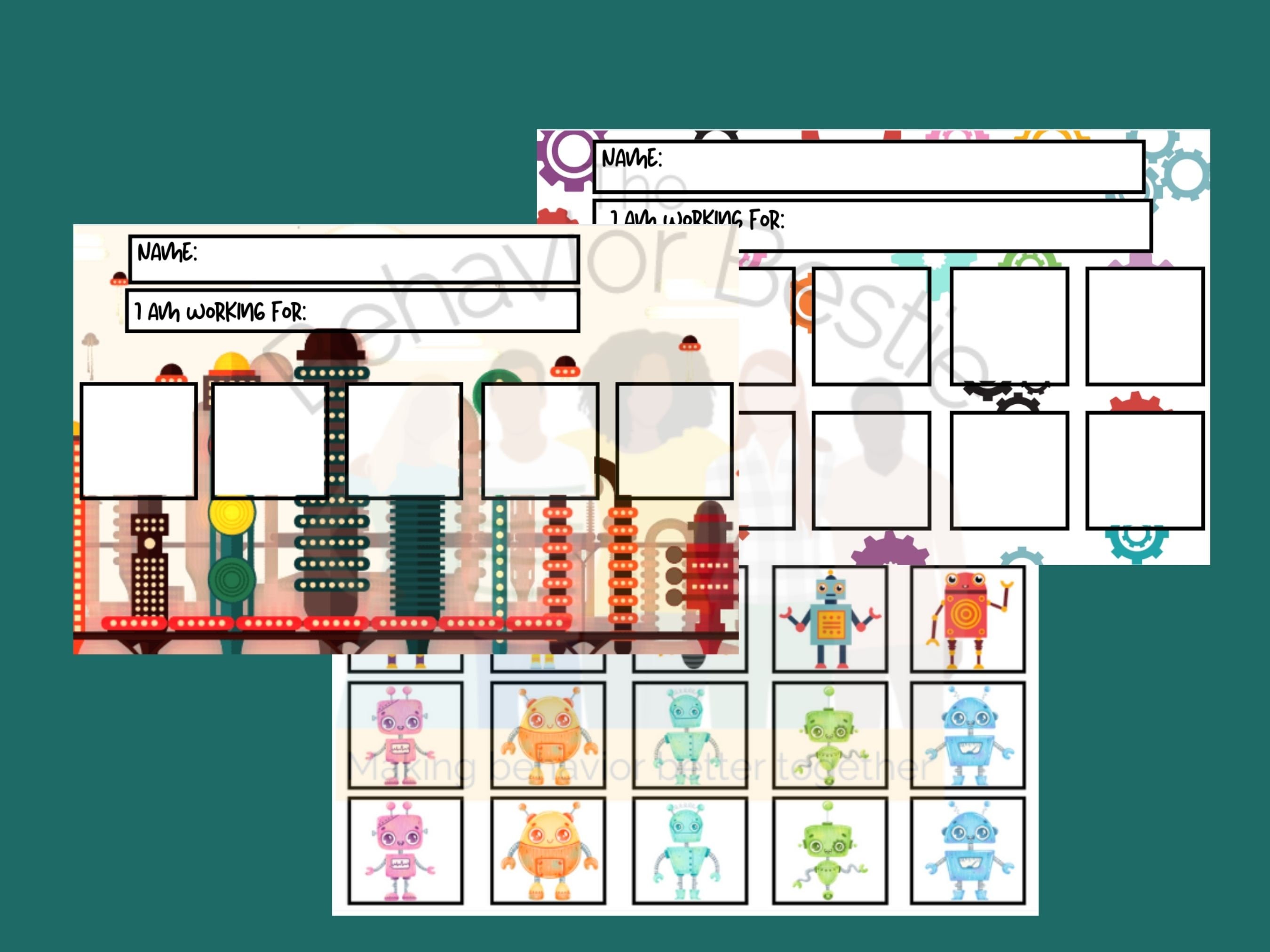 Cute Robots Token Board/digital Reward Chart/instant Download Token ...