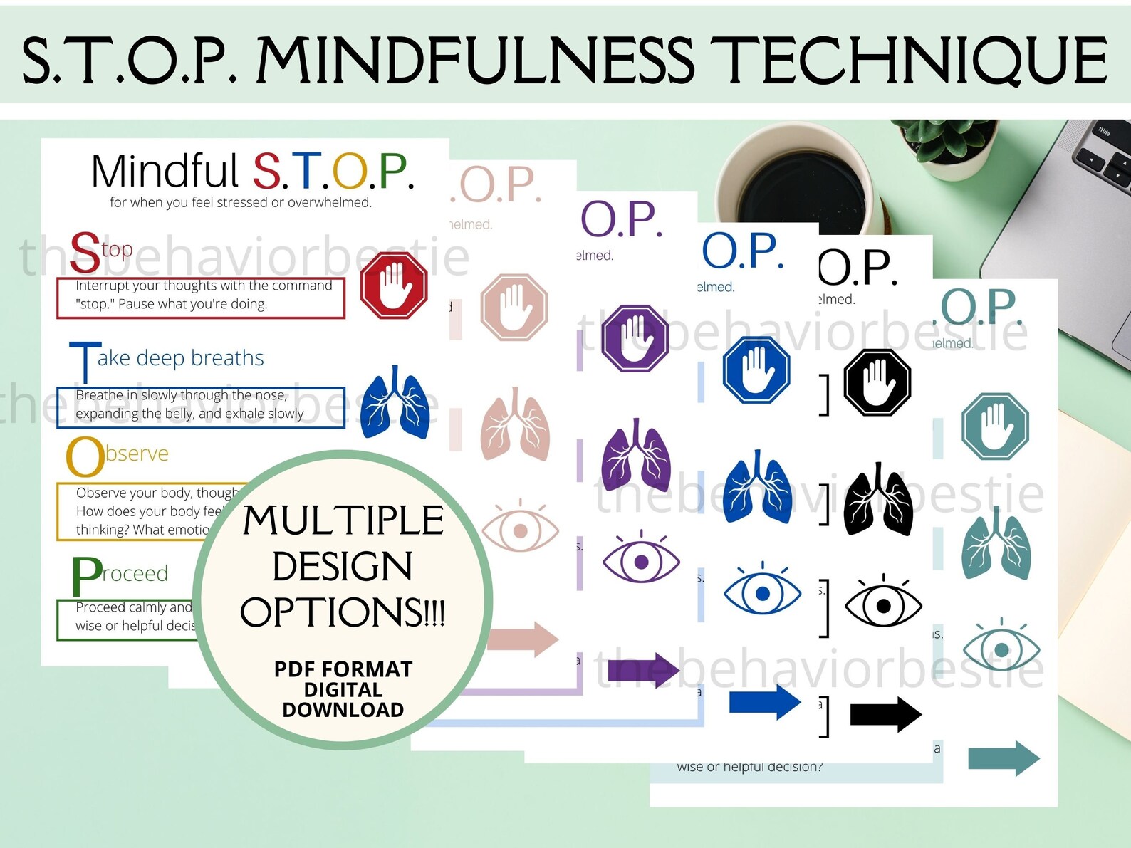 STOP Mindfulness Technique - Etsy