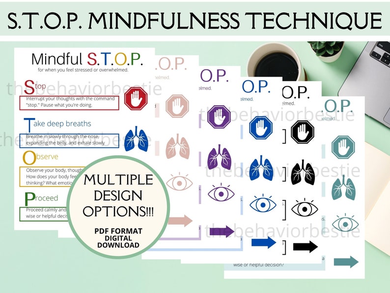 STOP Mindfulness Technique - Etsy