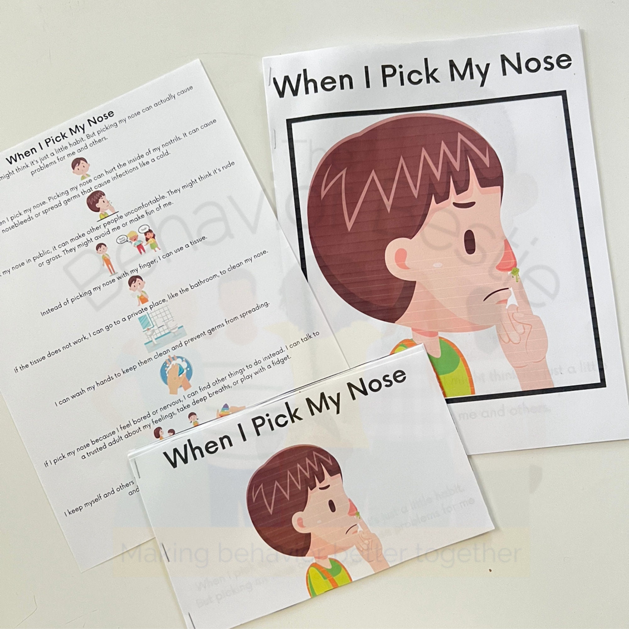 Picking Nose Social Skills Story, How to Stop Nose Picking Story for ...