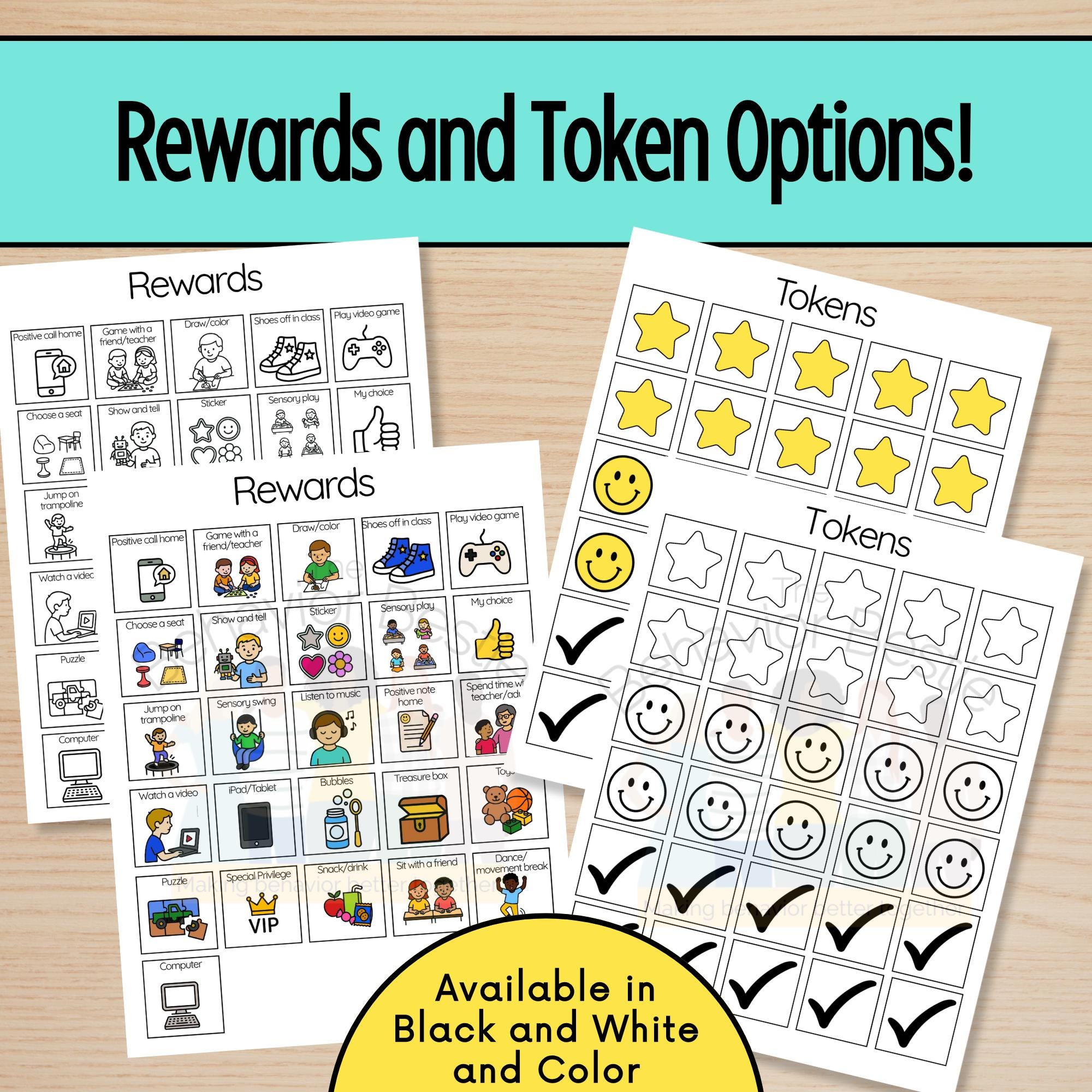 Visual Behavior Token Board: Classroom & Home Reward Chart (PDF ...