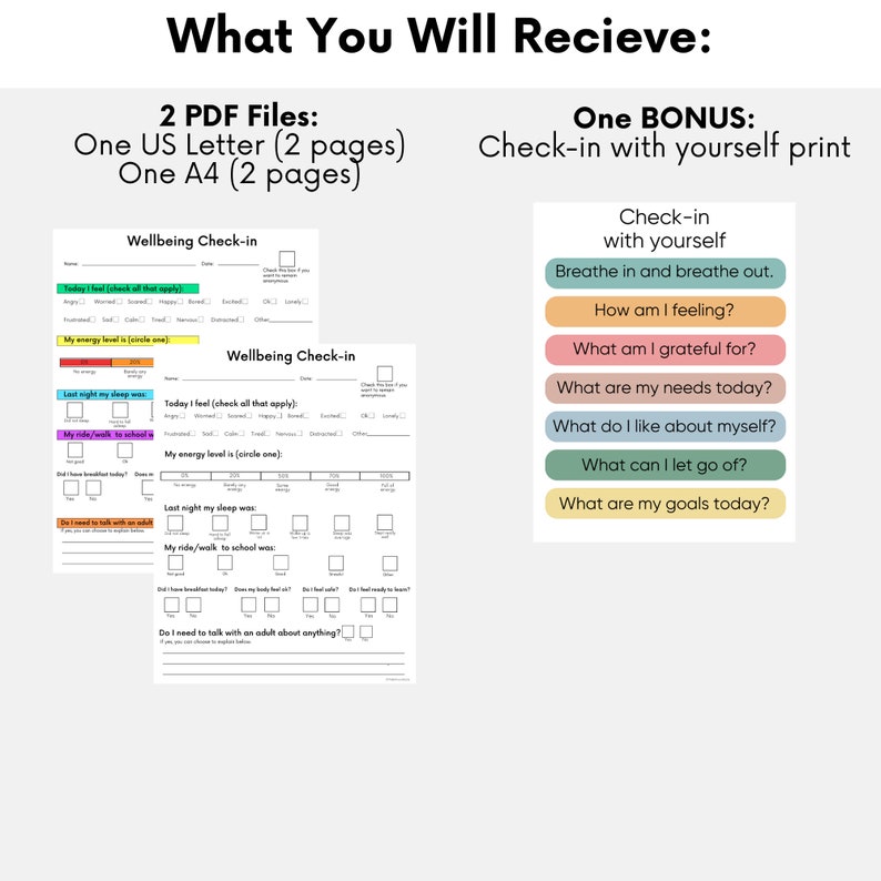 Daily Check-in, Mental Health Check-in for Teens - Etsy