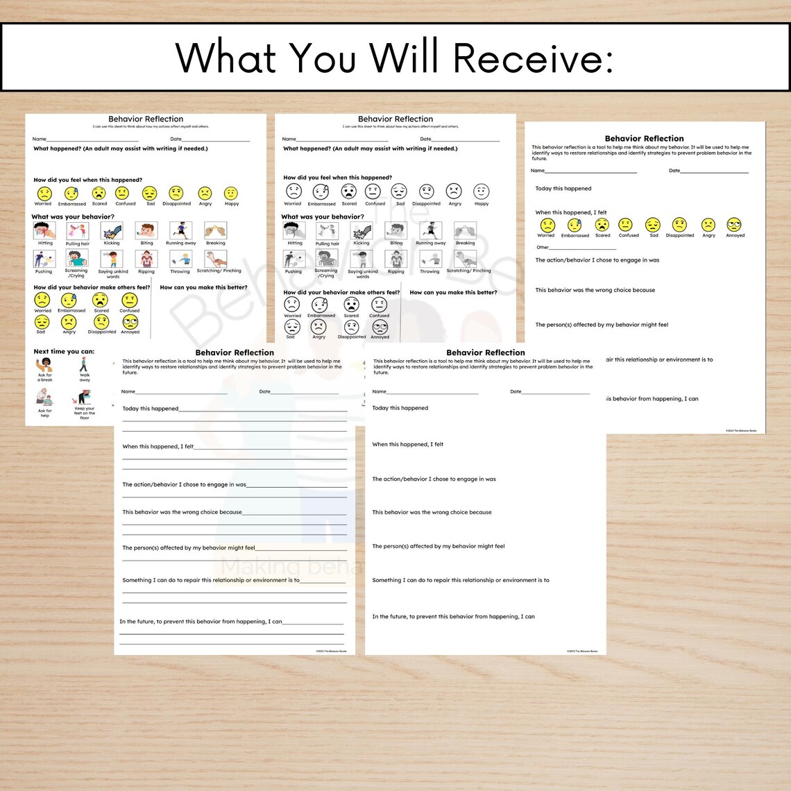 Elementary Behavior Reflection Sheets: Kid-friendly Think Sheet ...