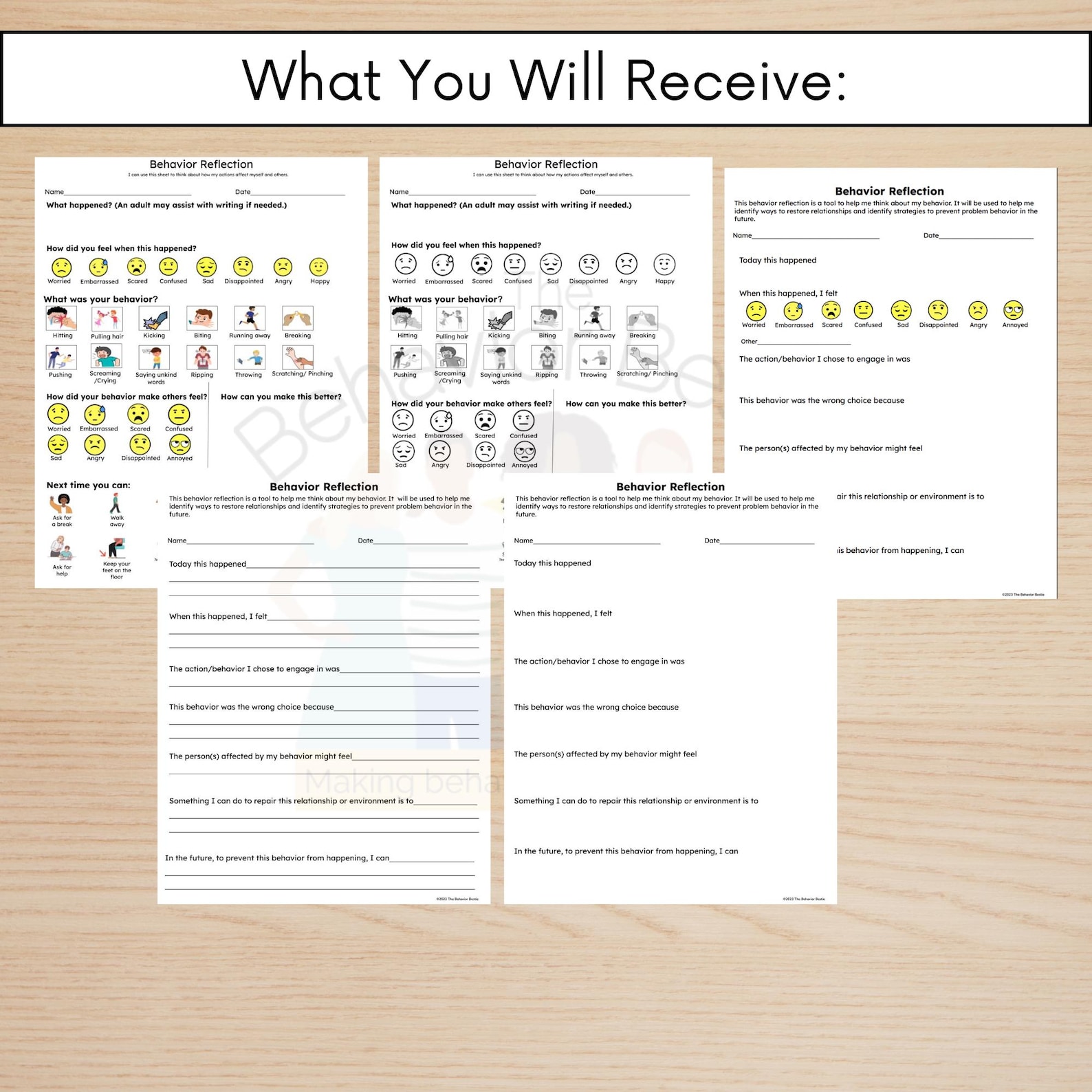 Elementary Behavior Reflection Sheets: Kid-friendly Think Sheet ...
