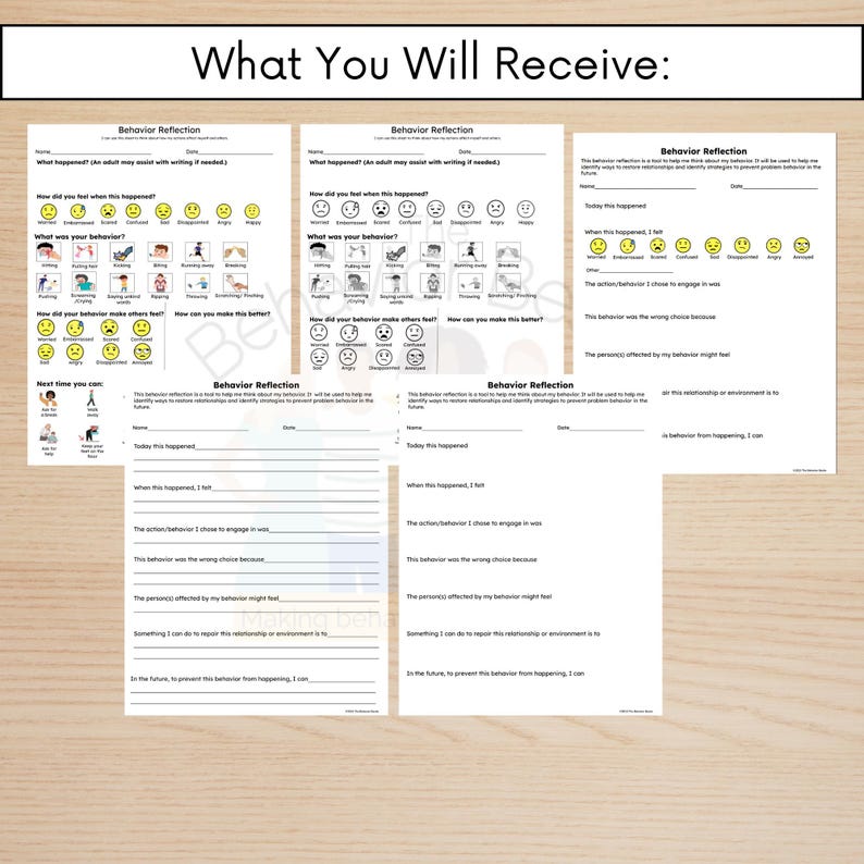 Elementary Behavior Reflection Sheets: Kid-friendly Think Sheet ...