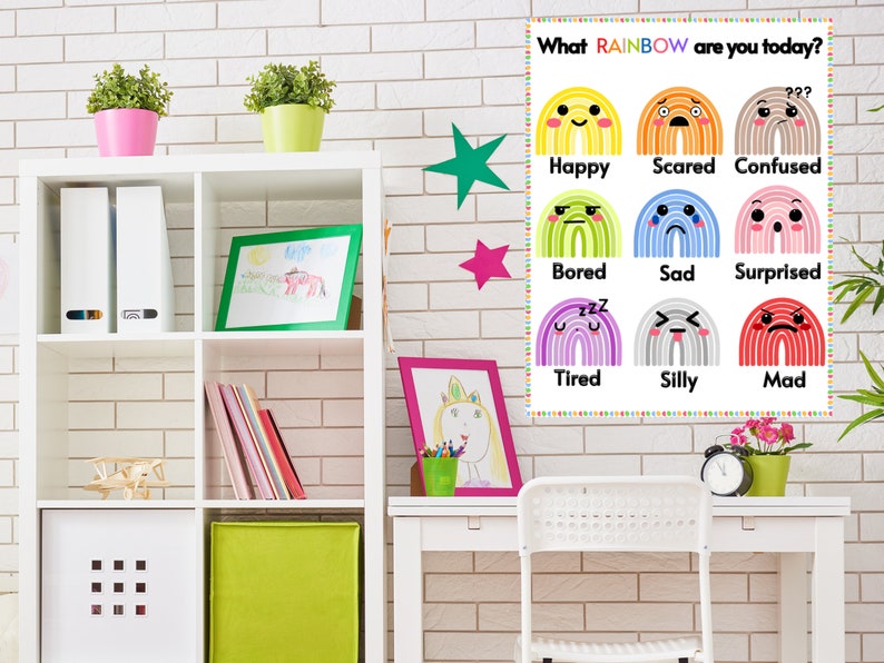 Rainbow Feelings Chart: Social Emotional Learning (PDF) - Etsy