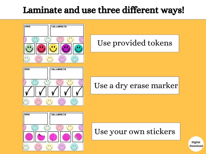 Printable Smiley Face Token Board: Student Reward Chart (PDF) - Etsy
