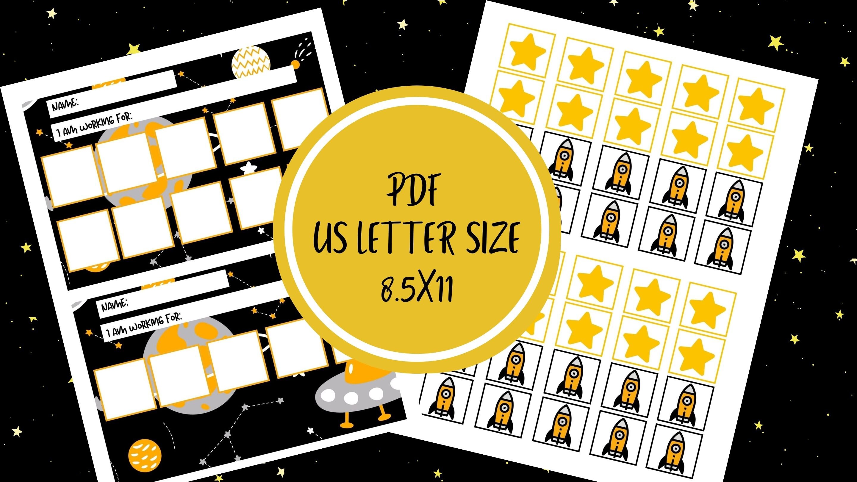 Space Token Board/digital Reward Chart/instant Download Token Board ...