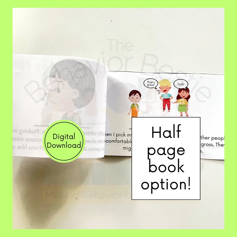 Picking Nose Social Skills Story, How to Stop Nose Picking Story for ...