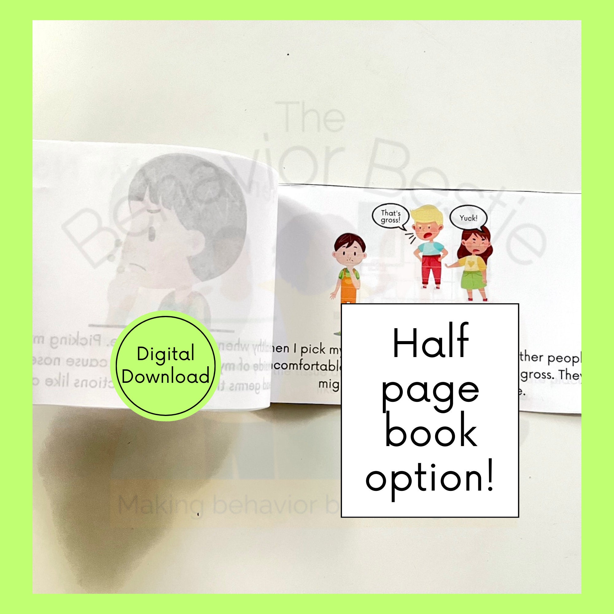 Picking Nose Social Skills Story, How to Stop Nose Picking Story for ...