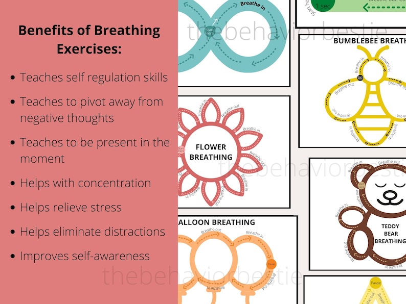 Calming Breathing Exercises Mindfulness Breathing Cards - Etsy