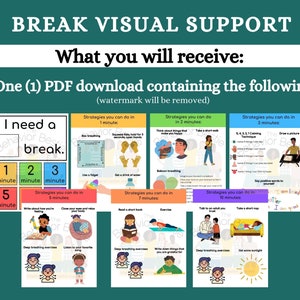 Printable Break Card | Classroom Break Board | Break Card Visual ...