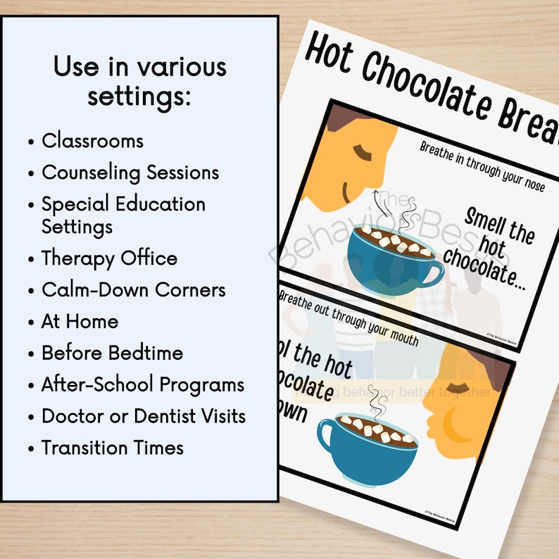 Hot Chocolate Breathing Strategy: Calming Visual for Kids (printable ...
