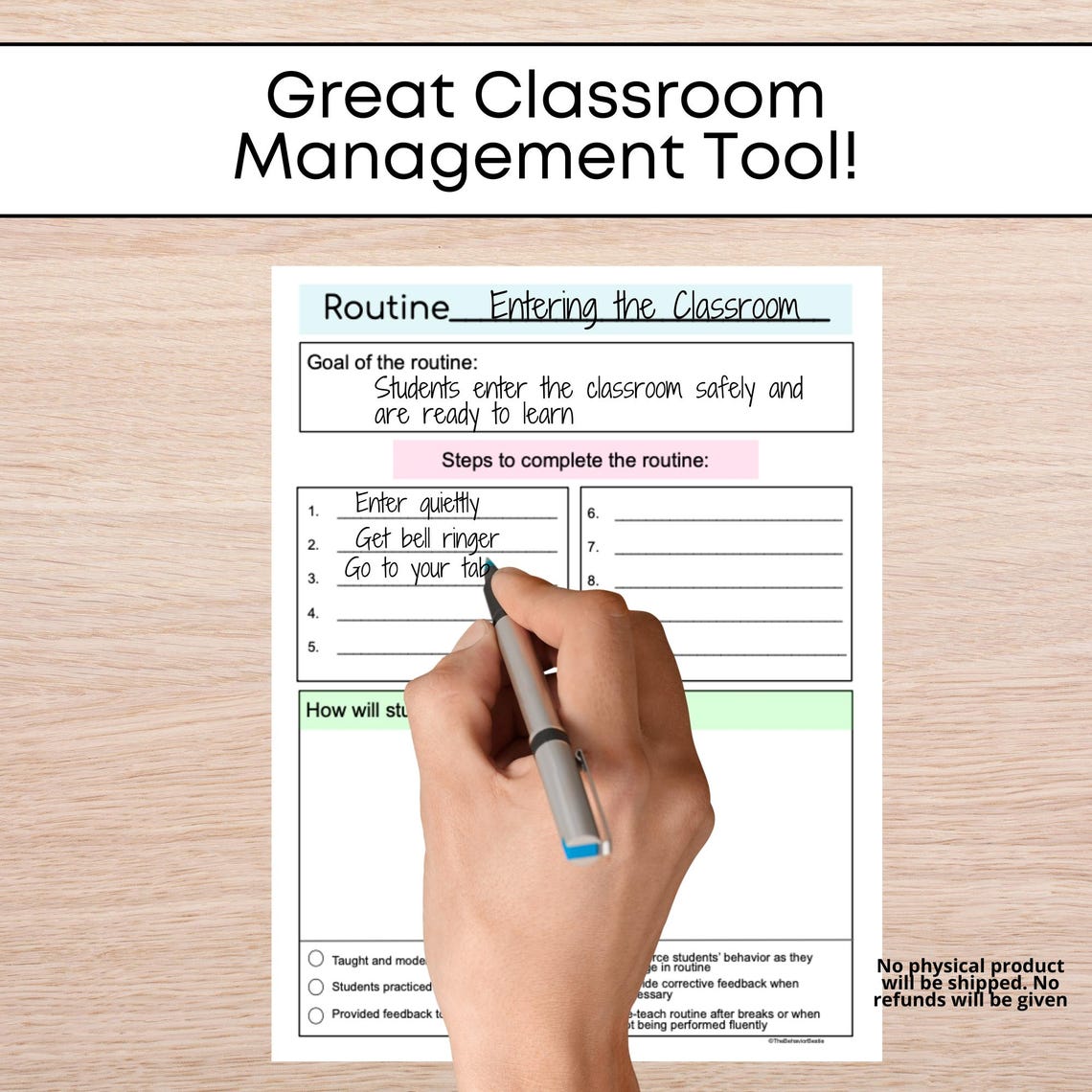 Classroom Routine Planning Form: Editable Templates (digital Download ...