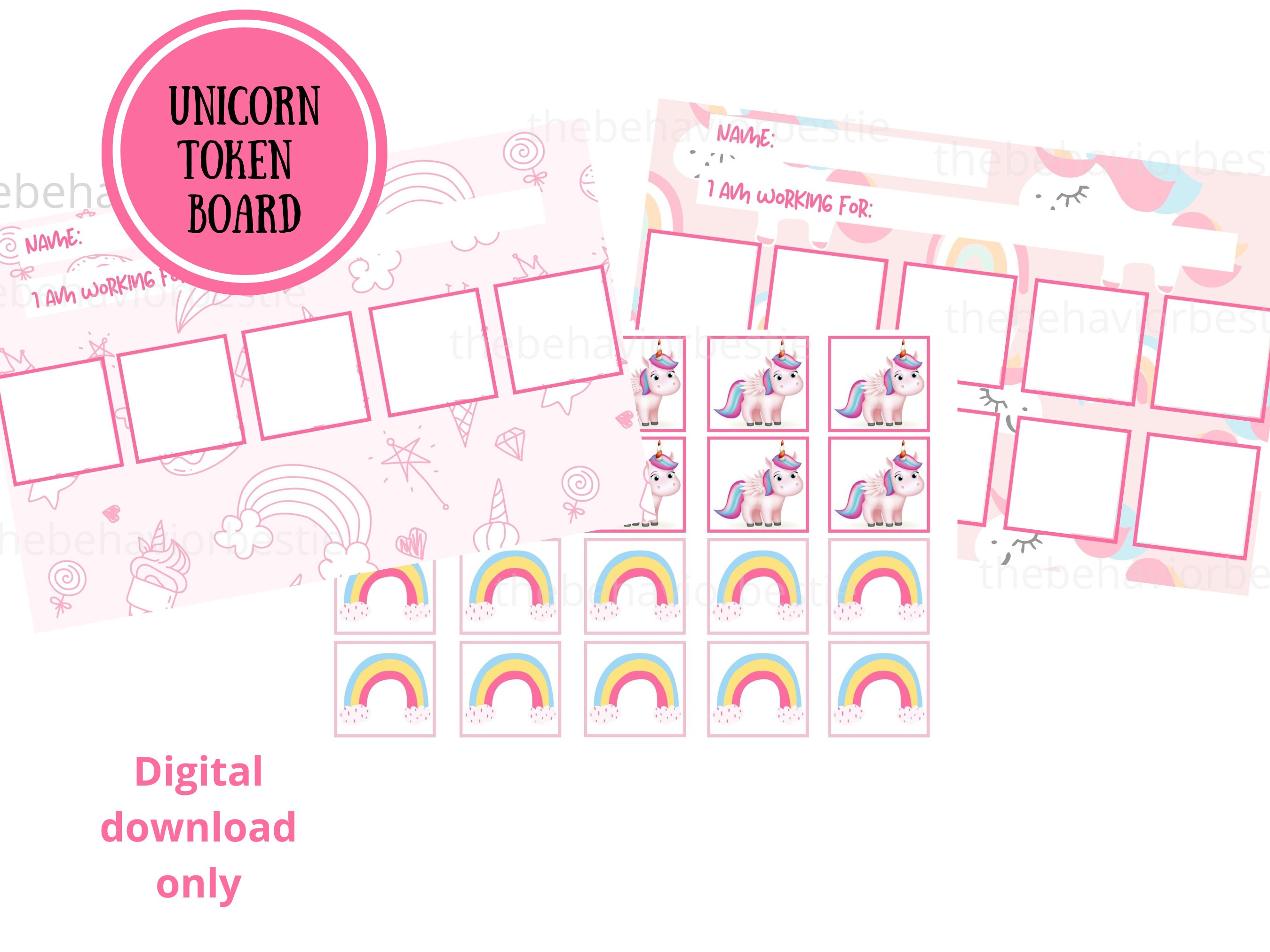 Unicorn Token Board/digital Reward Chart/instant Download - Etsy