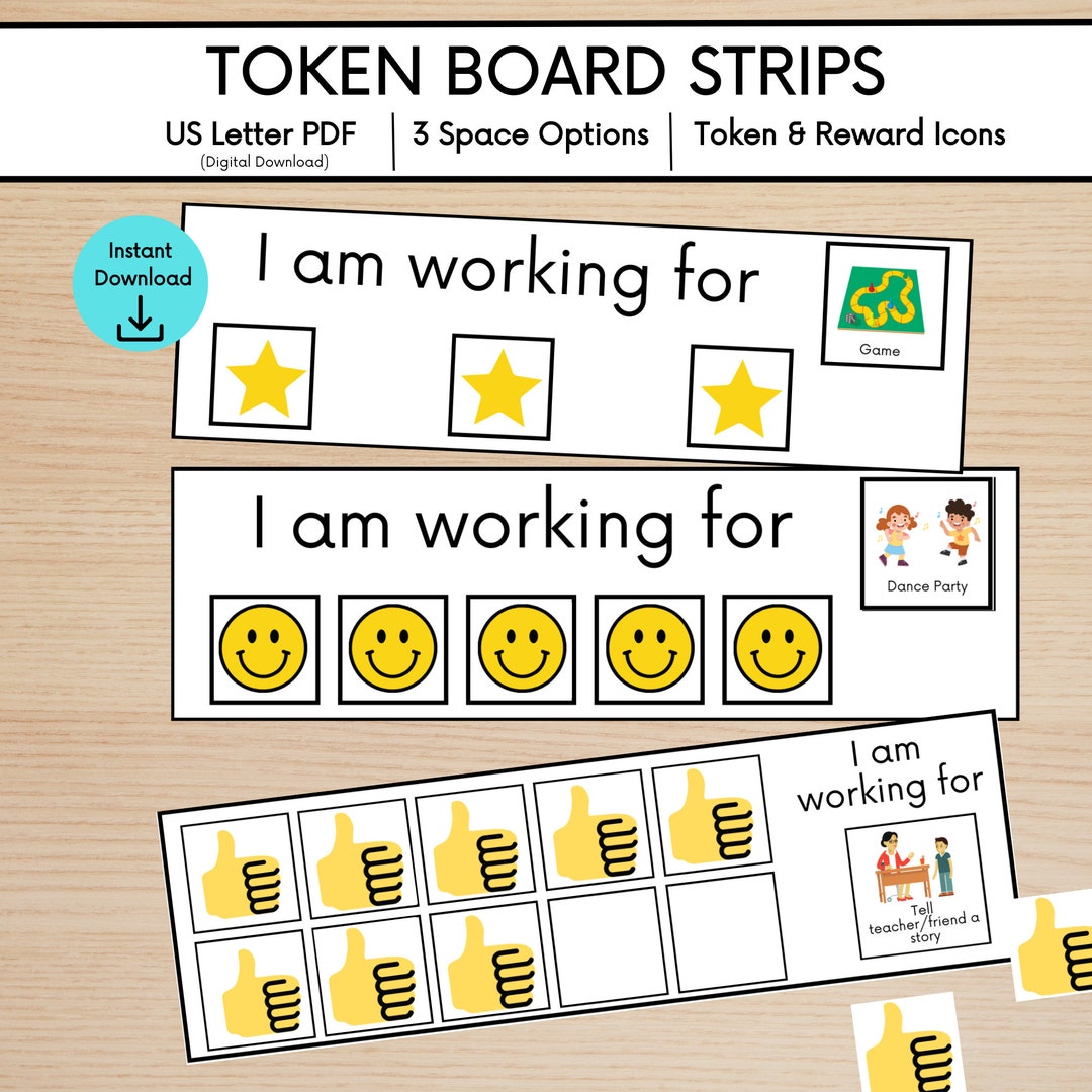 Printable Token Boards, Kids Reward Chart, Token Boards for Speech, ABA ...