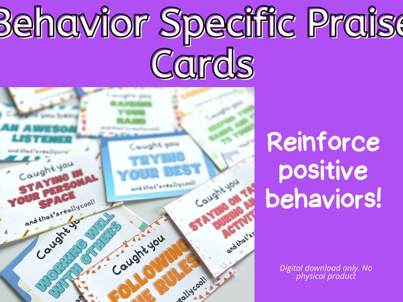 Student Praise Cards: Positive Behavior Notes for Teachers (PDF) - Etsy