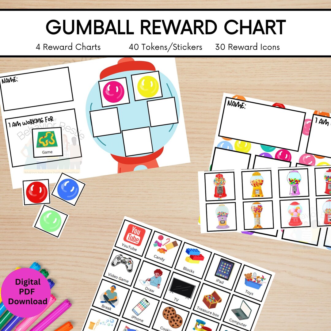 Gumball Reward Chart: Positive Behavior Support (PDF Download) - Etsy ...