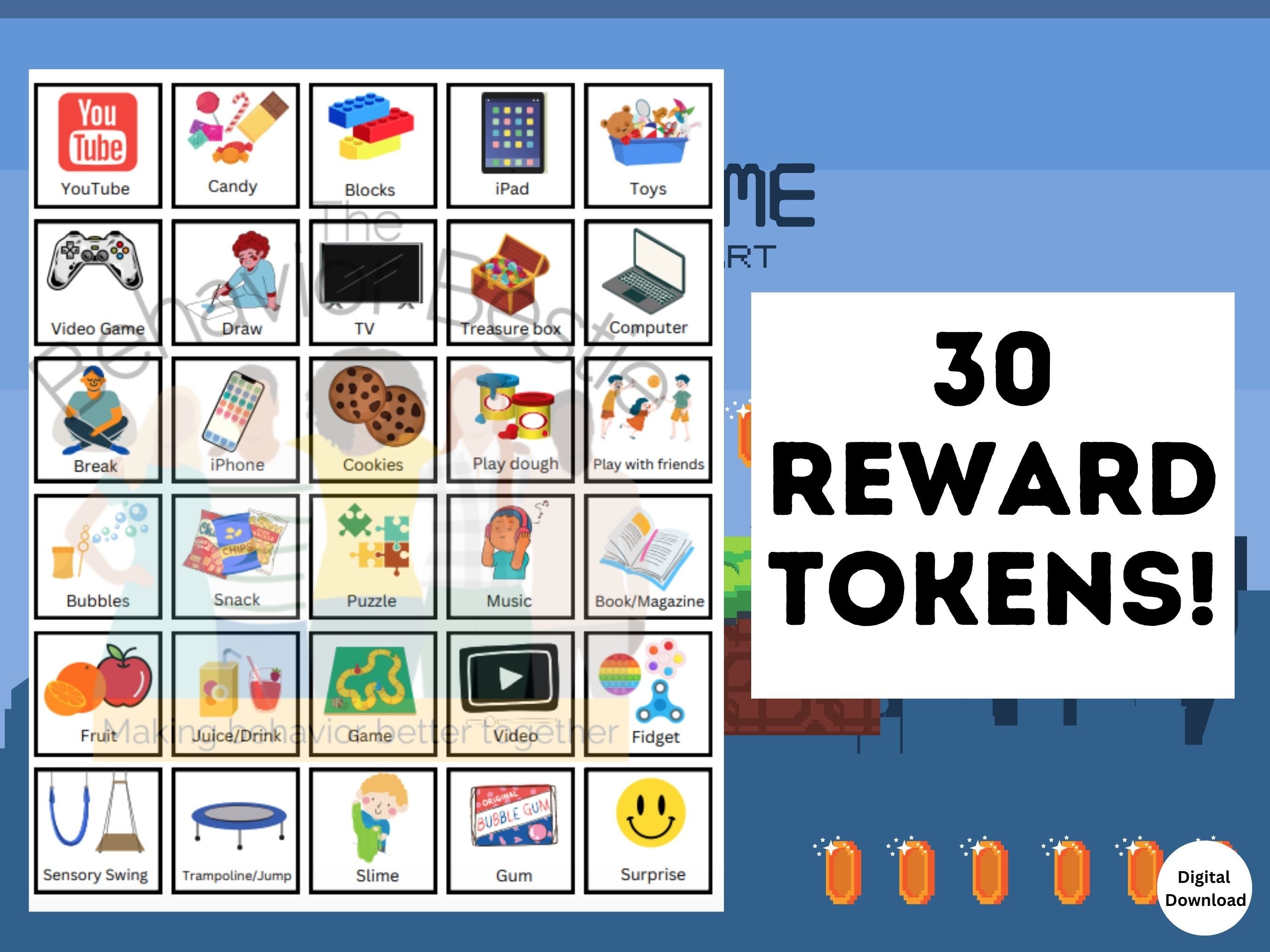 Video Game Reward Chart, Kids Reward Chart Video Game Theme - Etsy