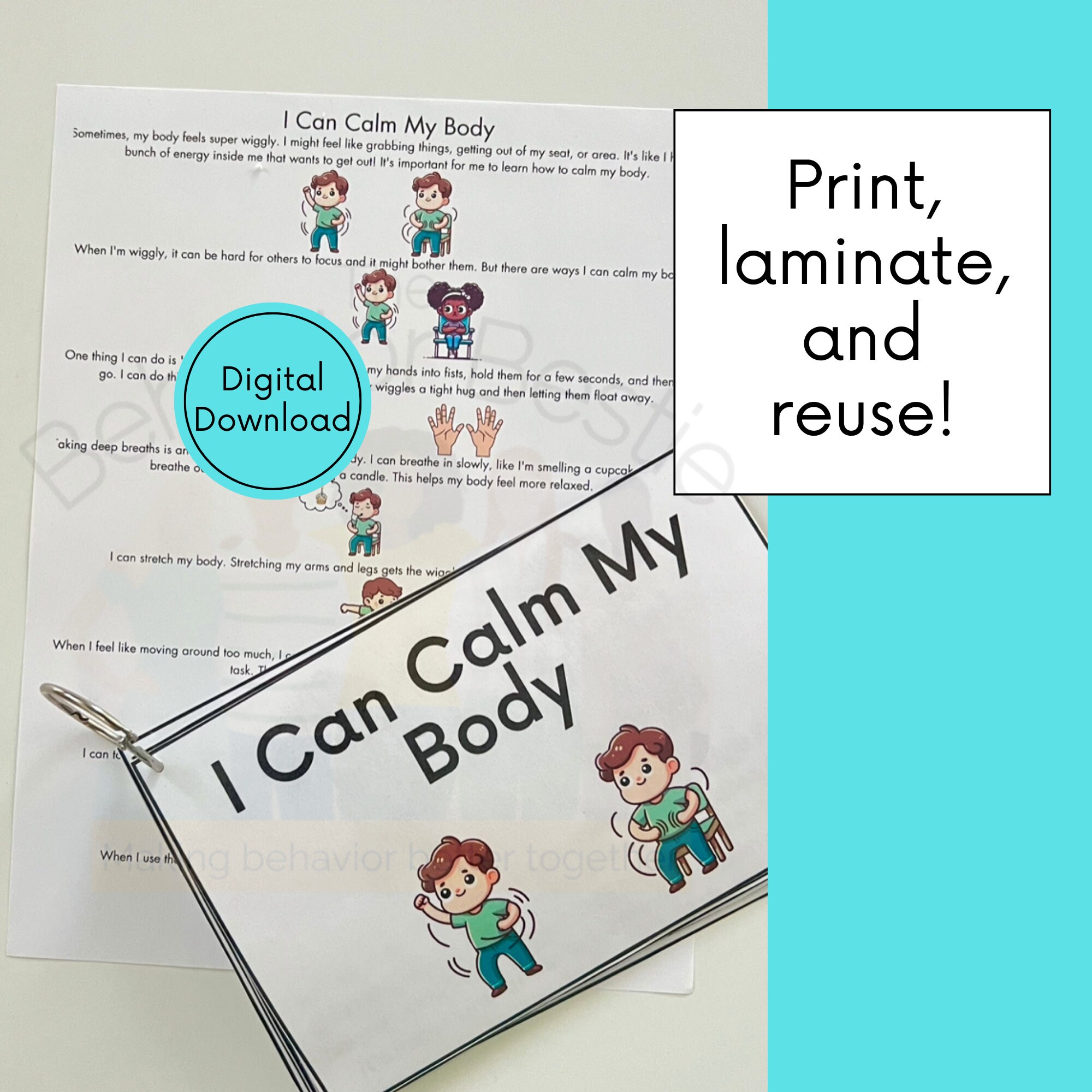 I Can Calm My Body, Social Skills Story for Kids - Etsy