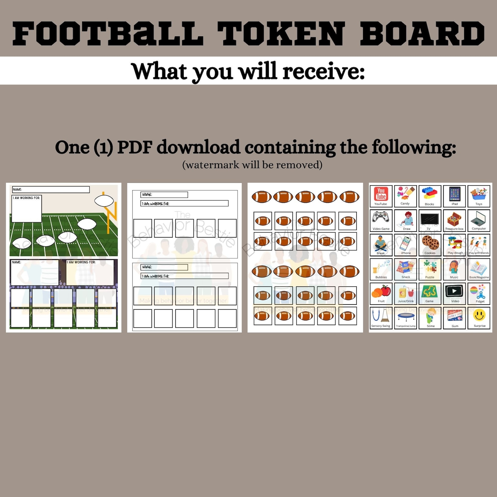Football Token Reward Chart: Kids Sports Behavior System (PDF) - Etsy