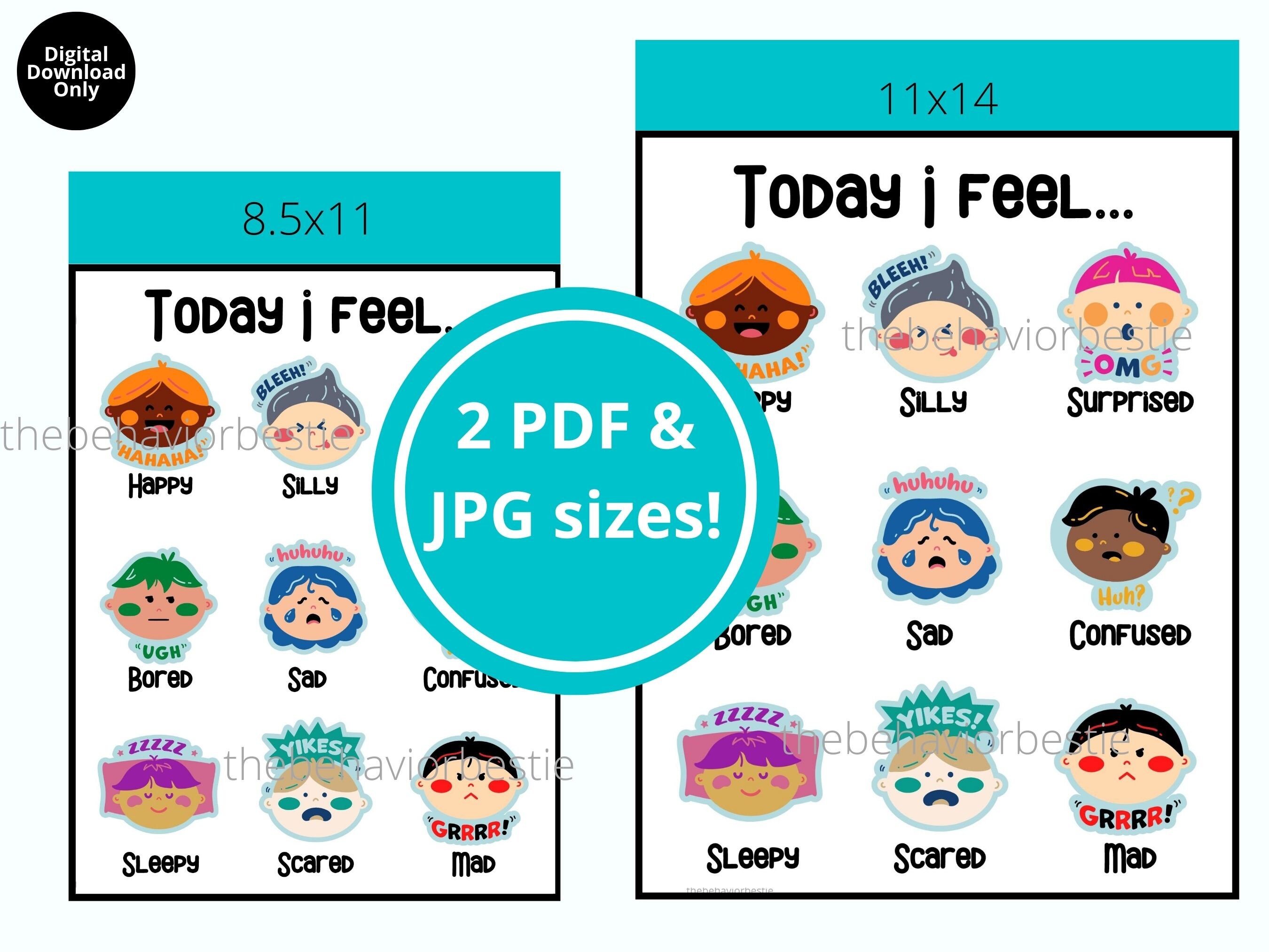 Printable Feelings Chart: Diverse Emotions, Social Learning (digital ...