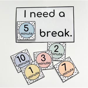 I Need a Break, Break Card Visual, Calm Down Corner Resource, Classroom ...