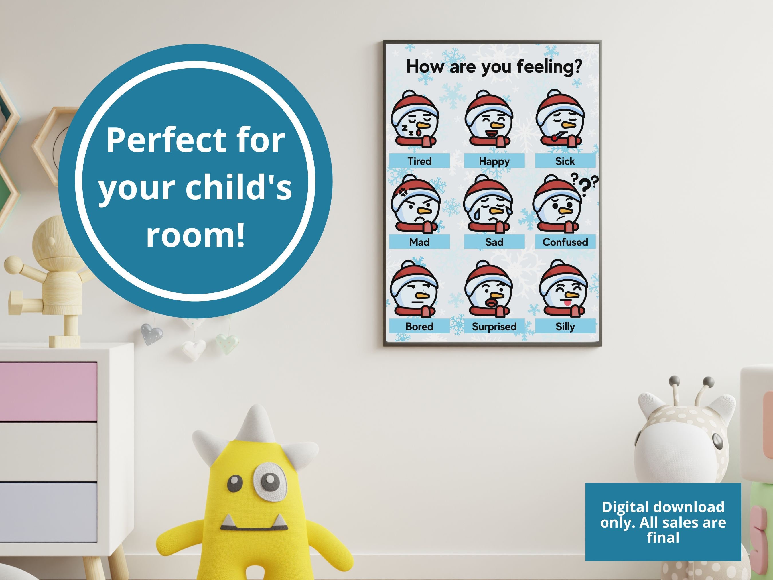 Snowman Feelings Chart: Educational Emotions Print (PDF Download) - Etsy