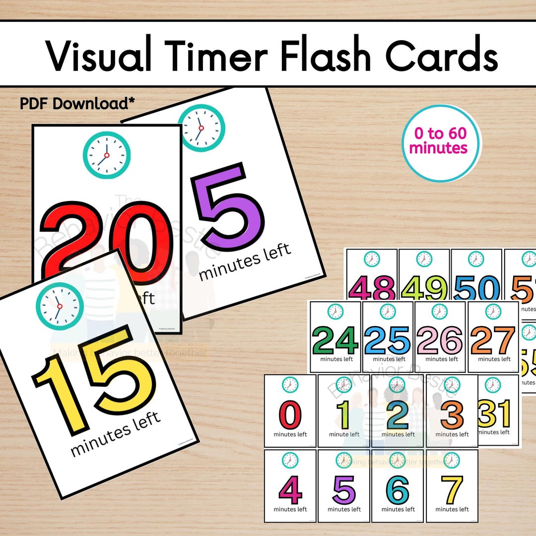 Visual Timer Flashcards: Classroom & Home Transitions (PDF) - Etsy