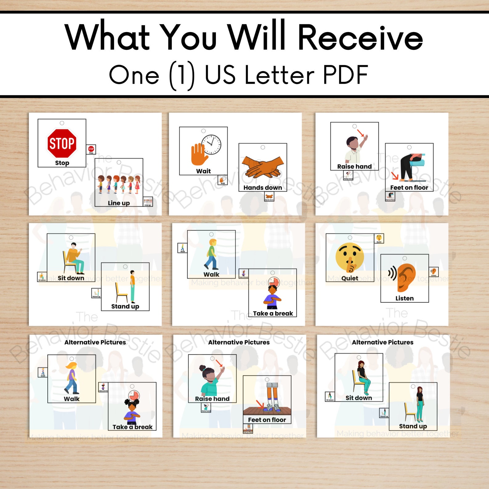 Tabbed Behavior Cue Cards: Autism Visual Support (PDF) - Etsy